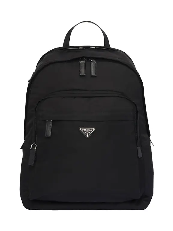 Prada Re-nylon And Leather Backpack - Black