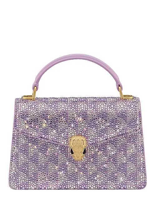 BVLGARI Serpenti Forever Suede Top-handle Bag - Purple