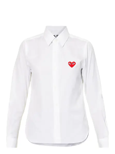 Play Comme Des Garcon Comme Des Garçons Play Heart Appliqué Shirt - White