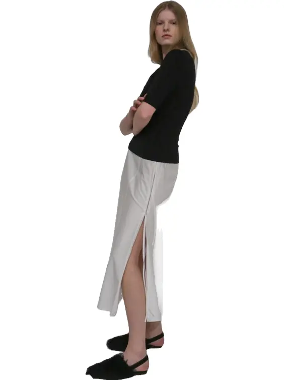 Rosetta Getty A-line Stretch Cotton Poplin Skirt - White