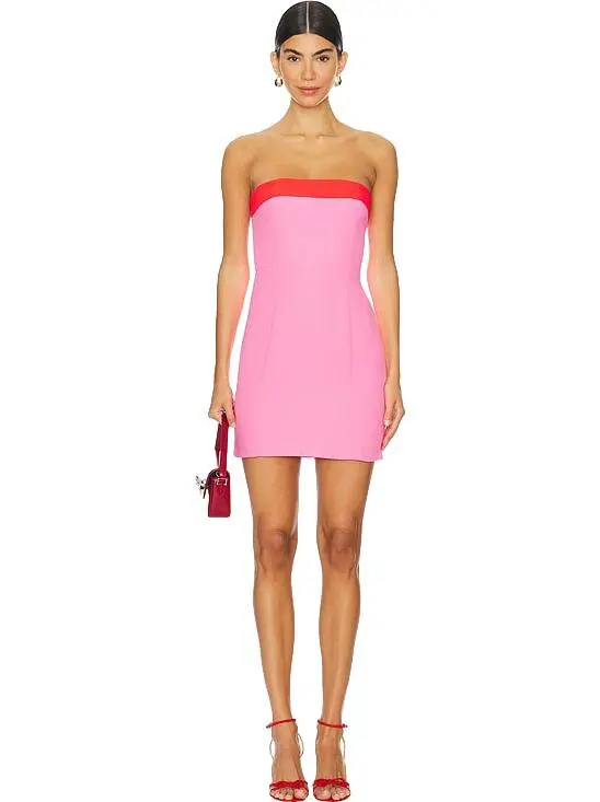 Amanda Uprichard X Kerry Dress - Crimson & Shocking Pink