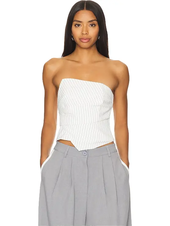 Superdown Rianna Strapless Top - Black & White
