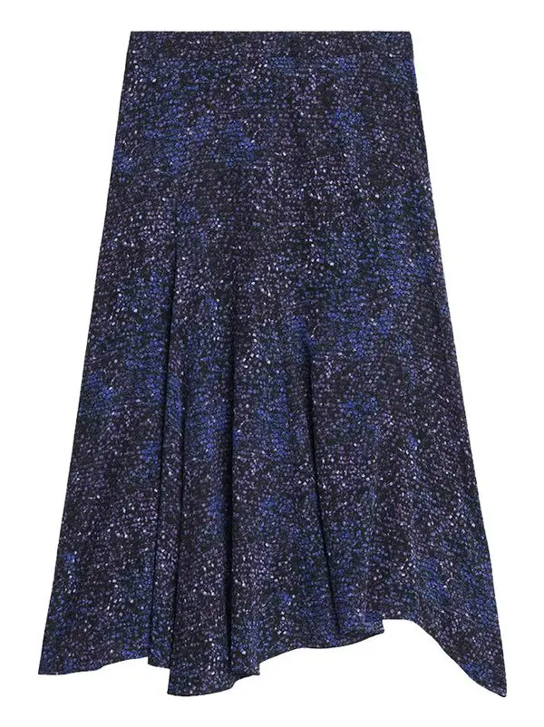 Isabel Marant Hortensia Printed Silk Midi Skirt - Midnight