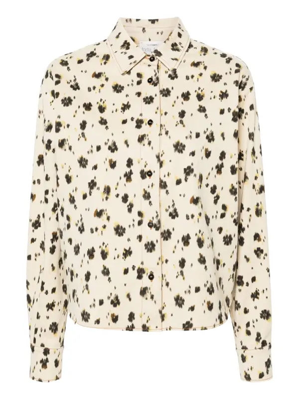 FORTE_FORTE Abstract-print Twill Shirt - Neutrals