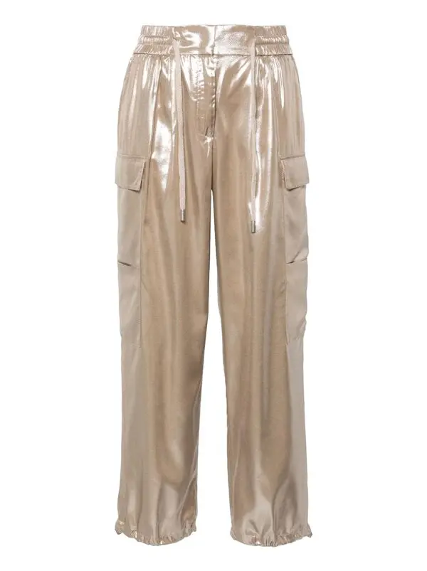 Peserico Metallic Cargo Trousers - Neutrals