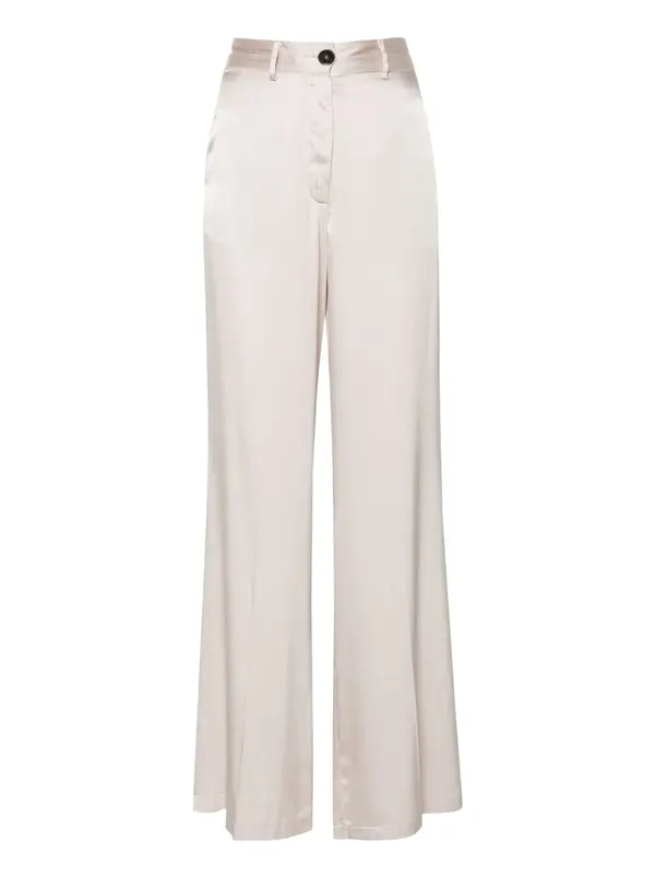 FORTE_FORTE Satin Palazzo Pants - Neutrals