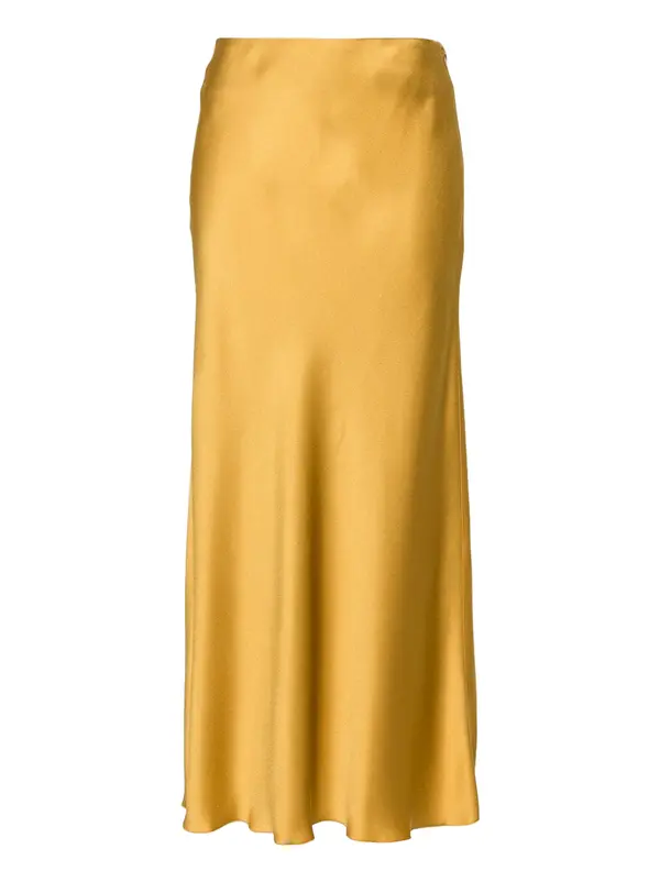 FORTE_FORTE Flared Crepe Midi Skirt - Yellow