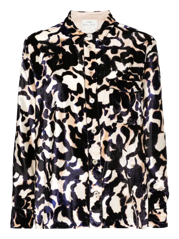 FORTE_FORTE Animal-print Velvet Shirt - Neutrals