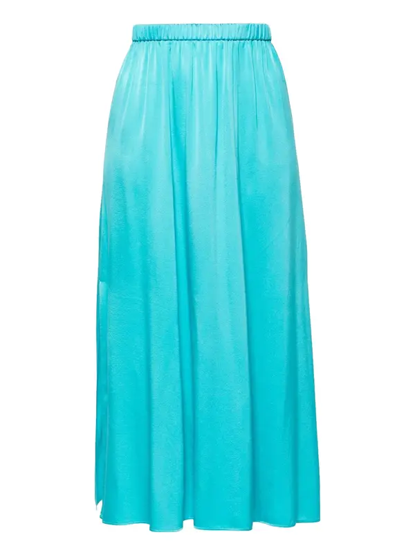 FORTE_FORTE Satin Silk Midi Skirt - Blue