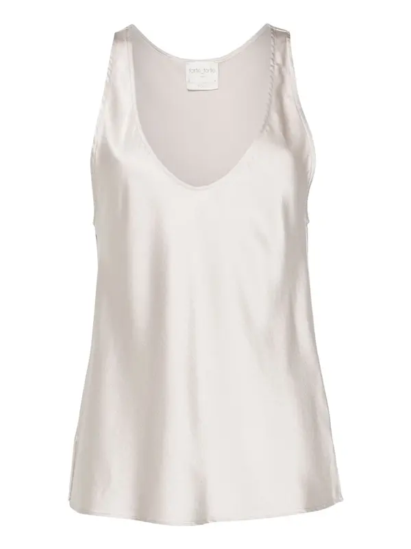 FORTE_FORTE Lightweight Satin Tank Top - Neutrals