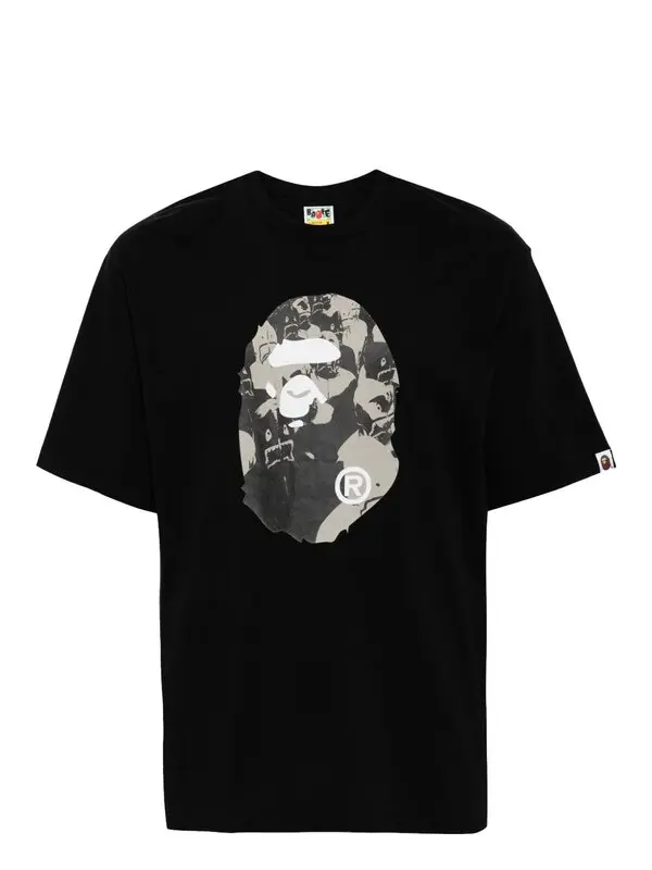 A BATHING APE Graphic Print T-shirt - Black