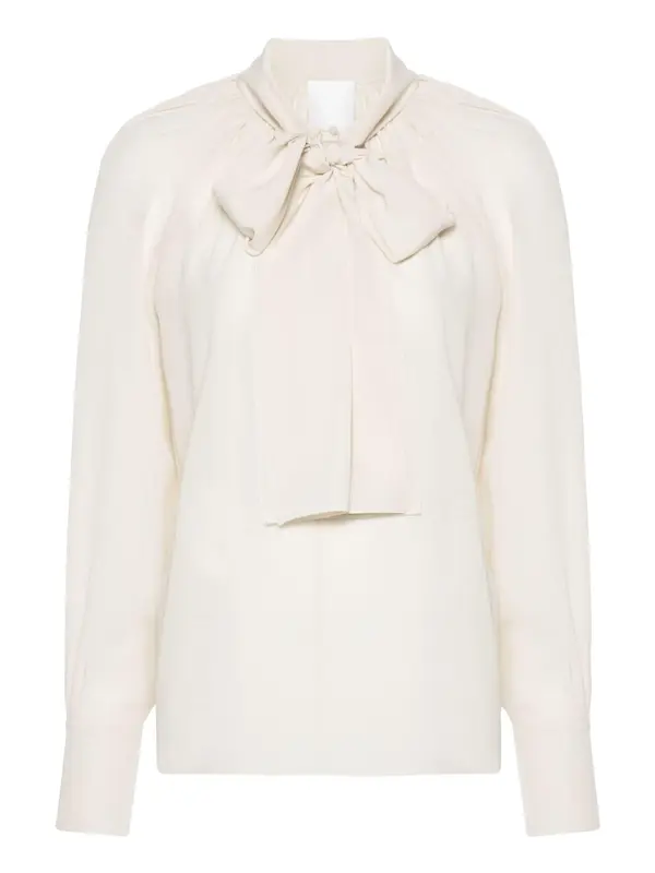 Givenchy 4g Silk Crepe Blouse - Neutrals