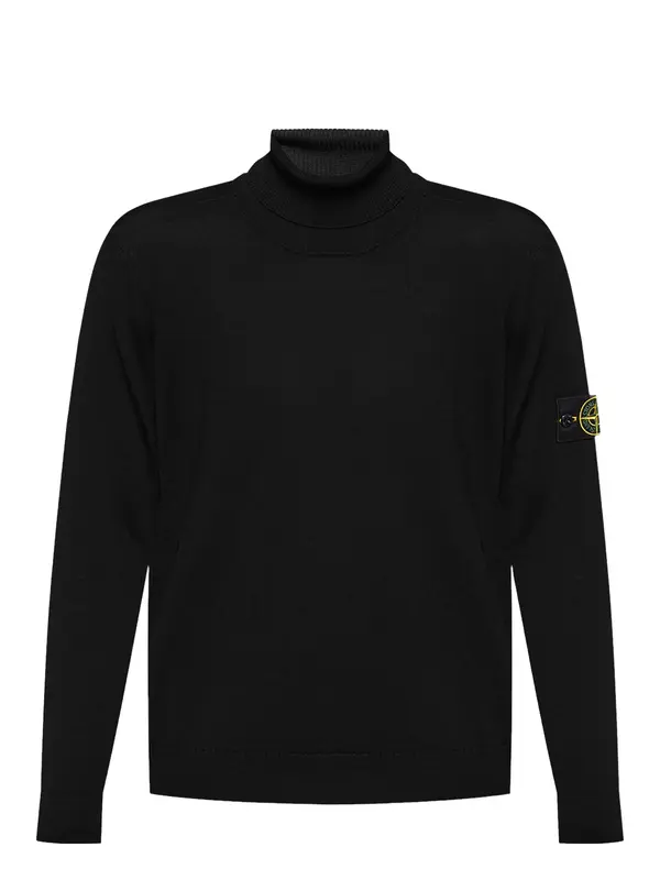 Stone Island Compass-patch Wool Jumper - Black