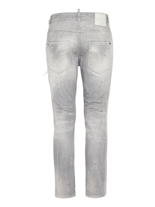 Dsquared2 Distressed Washed-denim Jeans - Grey