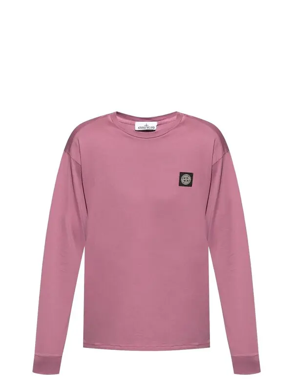 Stone Island Compass-badge Cotton Sweatshirt - Pink