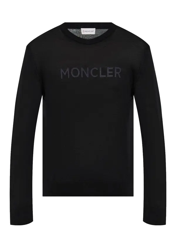 Moncler Logo-print Wool Jumper - Black