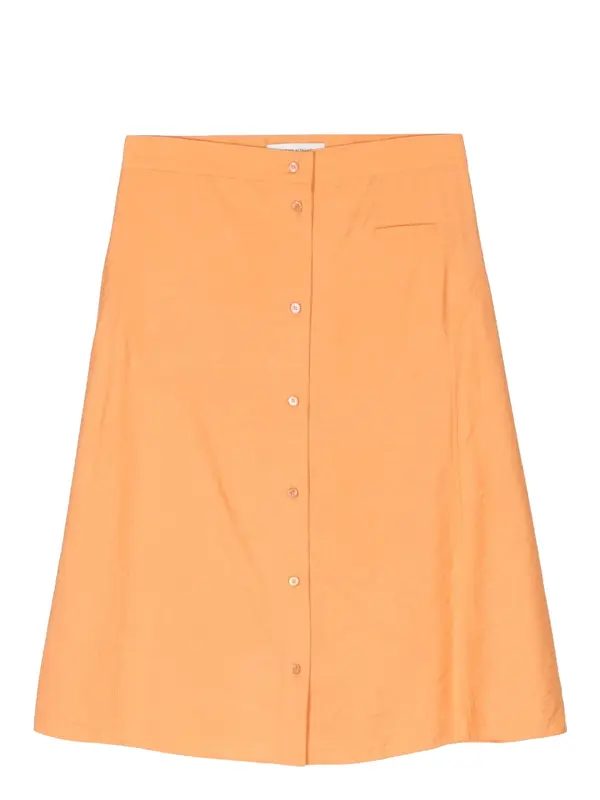 Maison Kitsuné High-waisted A-line Midi Skirt - Orange