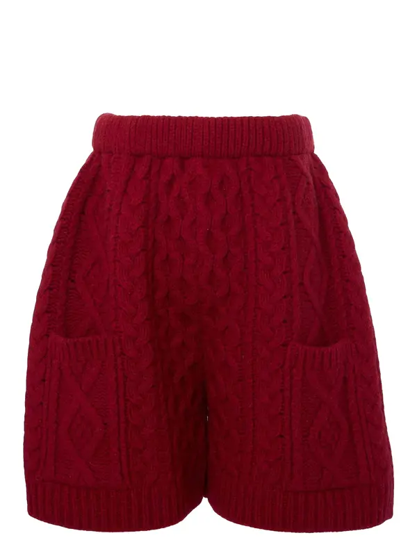 JW Anderson Cable-knit Shorts - Red