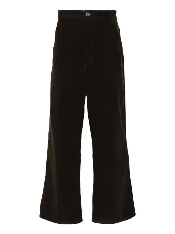 Ami Wide-leg Corduroy Trousers - Brown