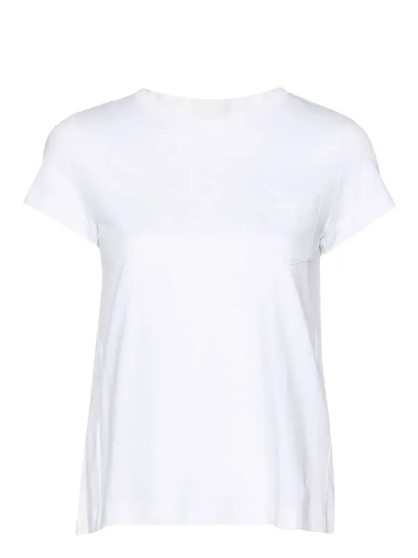 Sacai Knife-pleats Crew-neck T-shirt - White
