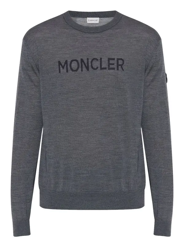 Moncler Logo-print Wool Jumper - Grey