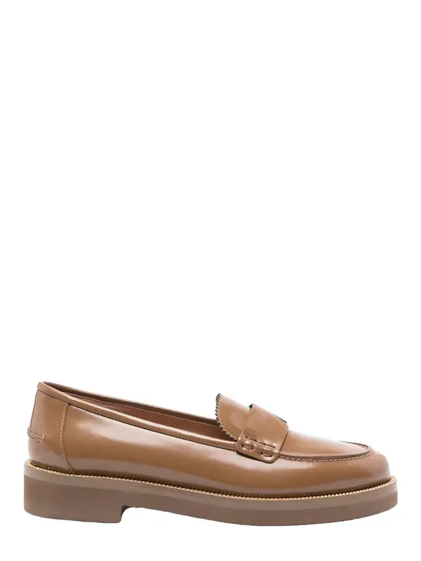 AQUAZZURA Leather Loafers - Brown