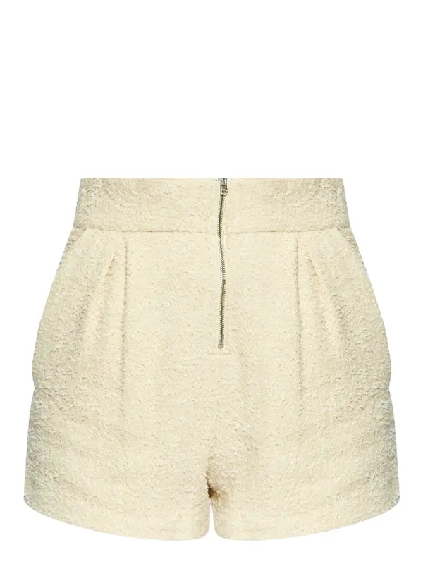 IRO PARIS Bouclé Zip-up Shorts - Neutrals