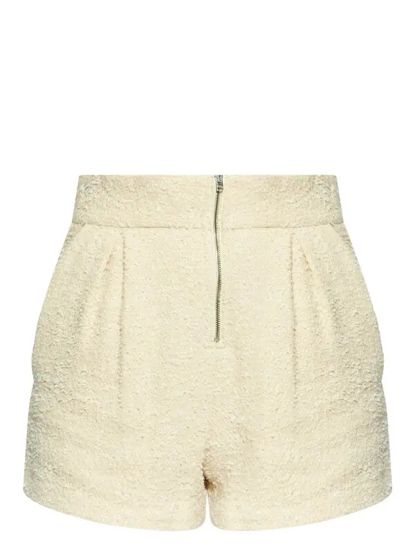 IRO PARIS Bouclé Zip-up Shorts - Neutrals