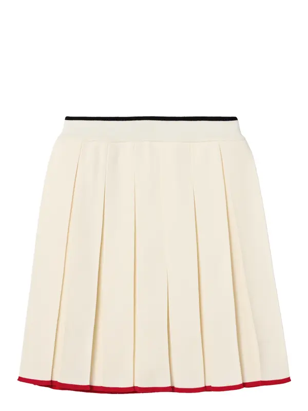 Thom Browne Pleated Wool-blend Mini Skirt - Off-white