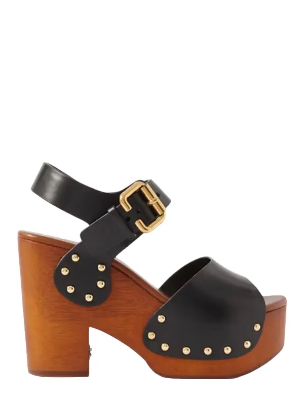 Chloé Jeannette Studded Leather Sandals - Black