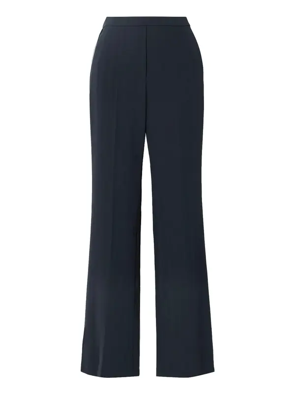 Theory Plissé-crepe Straight-leg Pants - Blue