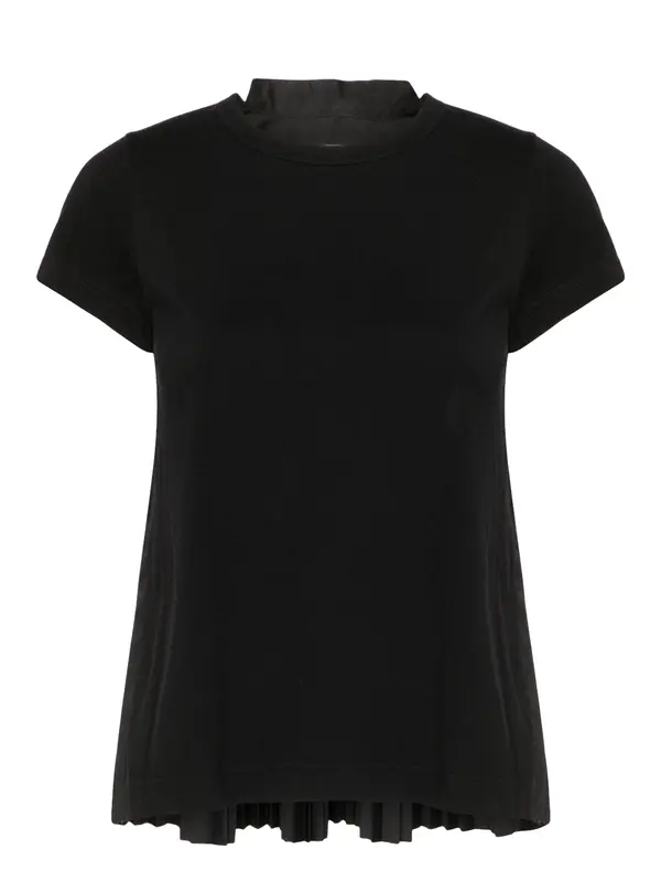 Sacai Knife-pleats T-shirt - Black