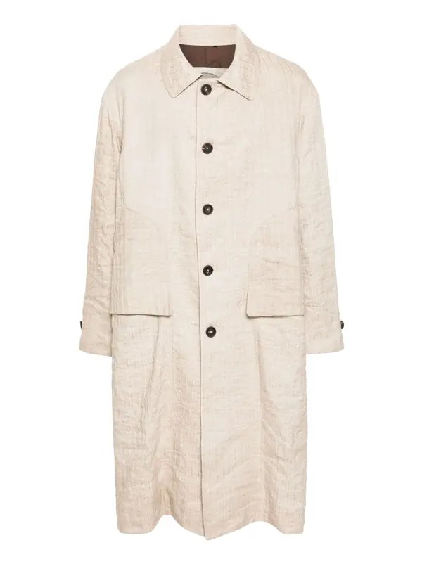 ZIGGY CHEN Single-breasted Long Coat - Neutrals