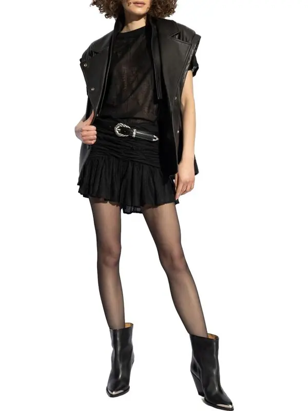 IRO PARIS Distressed Semi-sheer T-shirt - Black