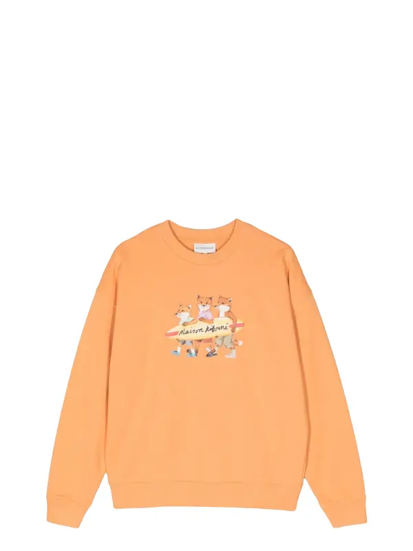 Maison Kitsuné Surfing Foxes Sweatshirt - Orange