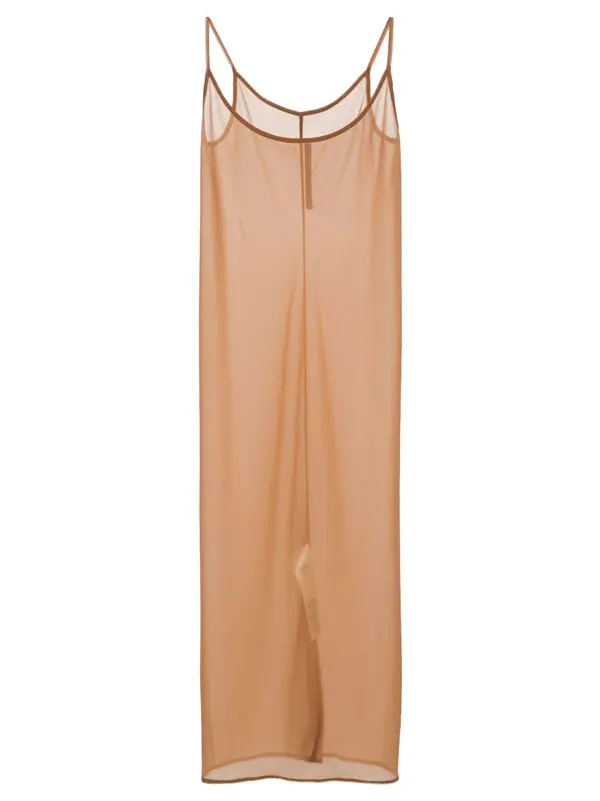 Rick Owens Semi-sheer Midi Dress - Brown