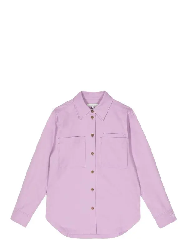 Maison Kitsuné Patch-pocket Cotton Shirt - Purple