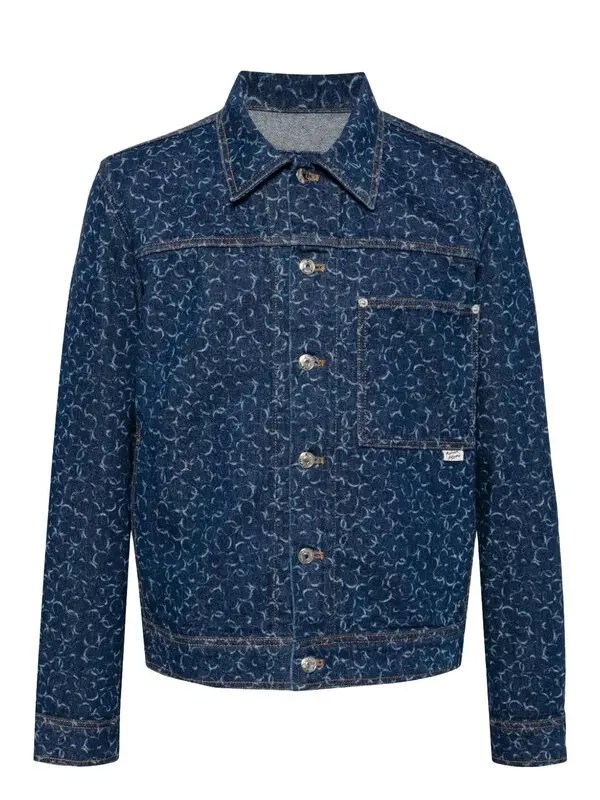 Maison Kitsuné Laser-cut Denim Jacket - Blue