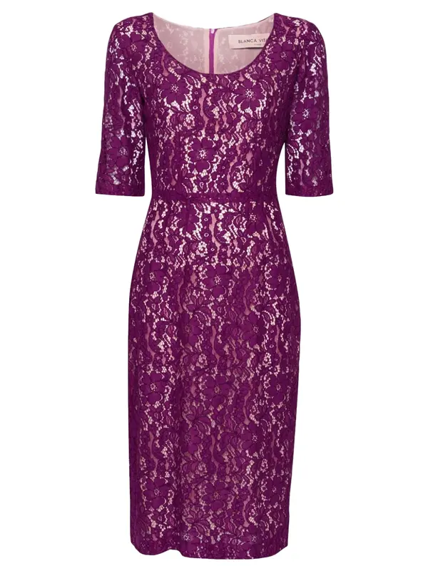 BLANCA VITA Alnus Lace Midi Dress - Purple