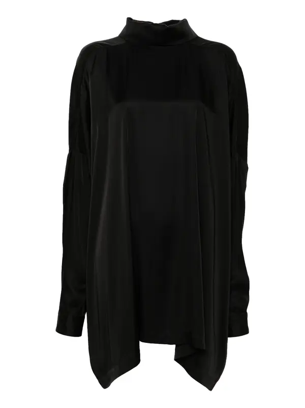 Rick Owens Tabard Satin Blouse - Black