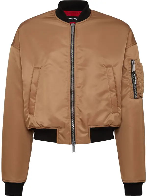 Dsquared2 Cropped Bomber Jacket - Brown
