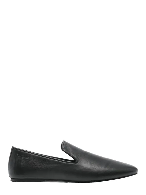Calvin Klein Logo-debossed Leather Loafers - Black