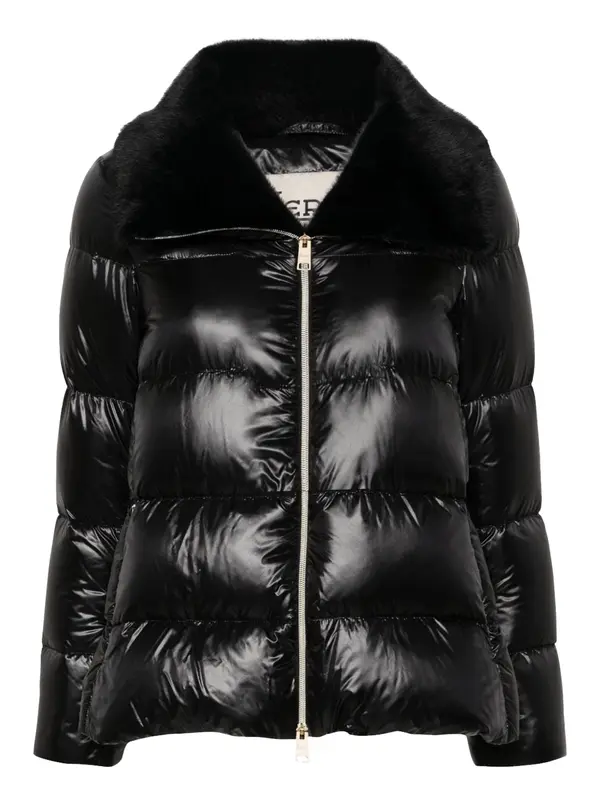 Herno Faux-fur Collar Puffer Jacket - Black