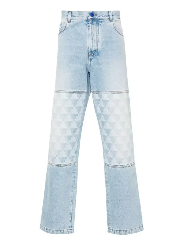 COUNTY OF MILAN Marcelo Burlon Cross-print Straight-leg Jeans - Blue