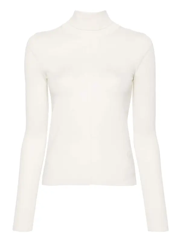 Chloé Logo-embroidered Roll-neck Jumper - White