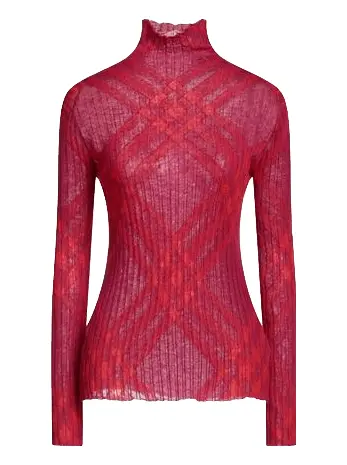 Burberry Turtleneck In Mohair Wool Blend - Red