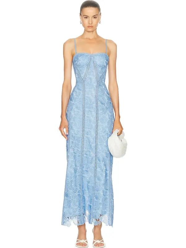 Rococo Sand Midi Dress - Steel Blue