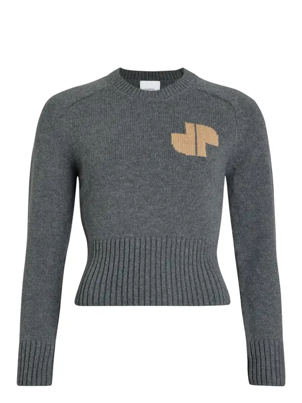 Patou Jp Cropped Sweater - Grey