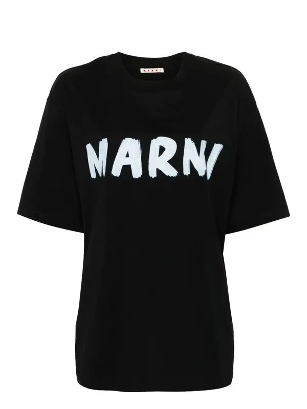 Marni Logo-print Cotton T-shirt - Black