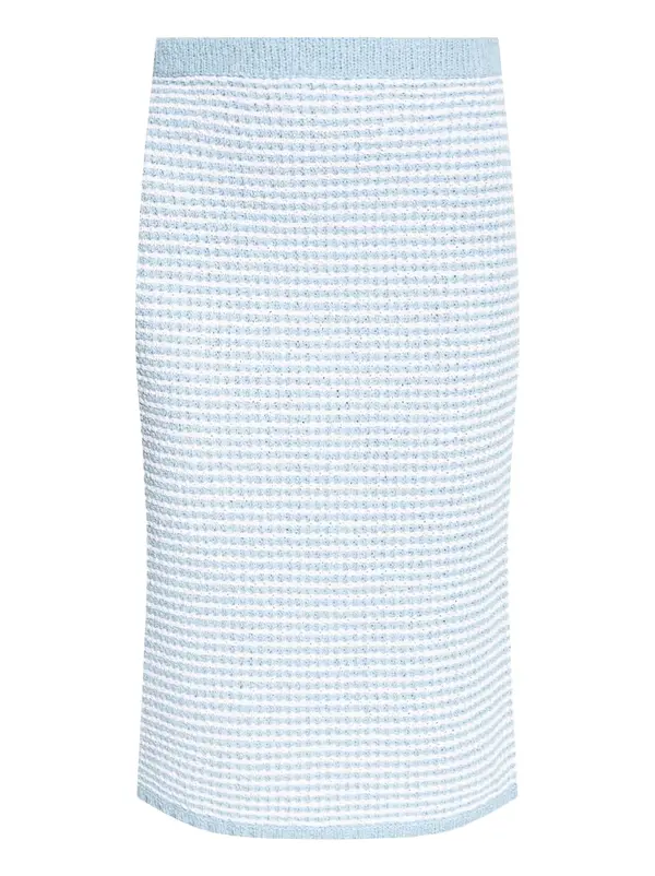 Tory Burch Cotton-blend Striped Skirt - Blue